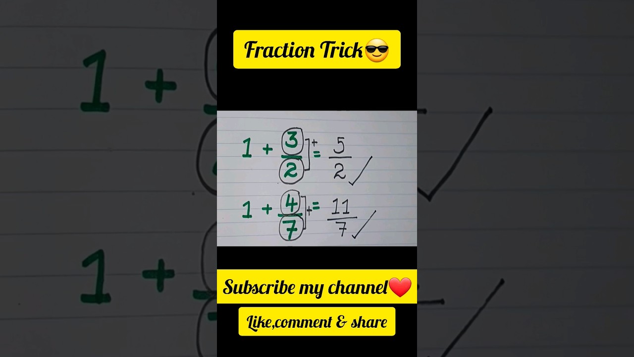 Fraction Trick😎#maths #trending #mathematics  #shorts #knowledge #education #funny #game #viral