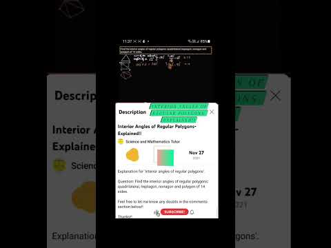 Learn how to find the interior angles of regular polygon! Video link in the description!! #polygon
