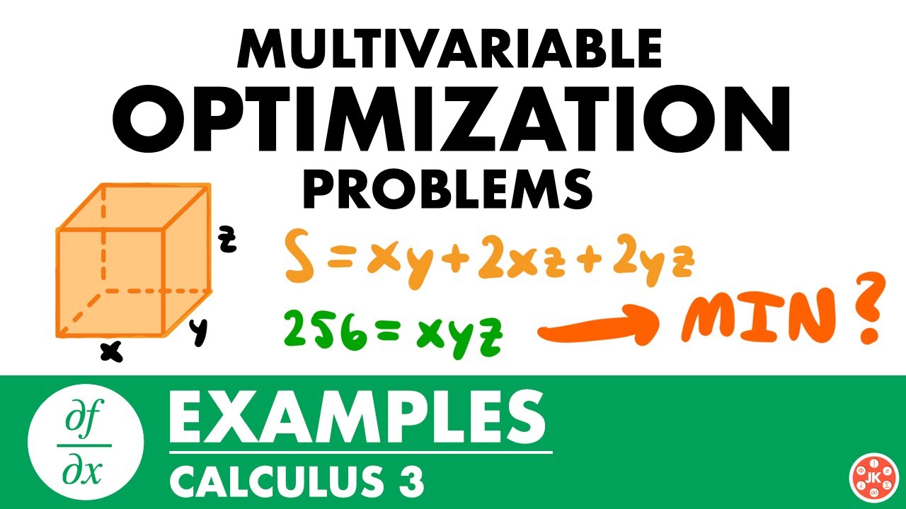 Multivariable Optimization Problems Examples | Calculus 3 - JK Math