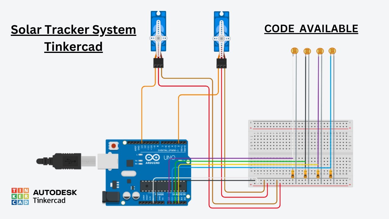 Building a Dual Axis Solar Tracker with Arduino: A Step-by-Step Tinkercad Tutorial | Galaxy.ai