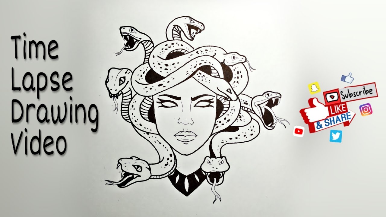 Medusa Drawing Video ( Part - 1) | Art Tutorial | #Shorts #Artvideo