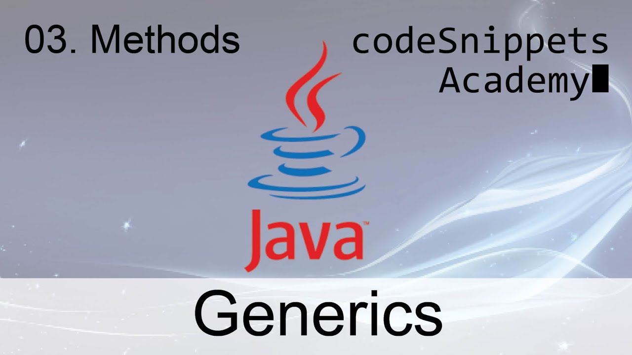 Java Generics 03. Generic Methods