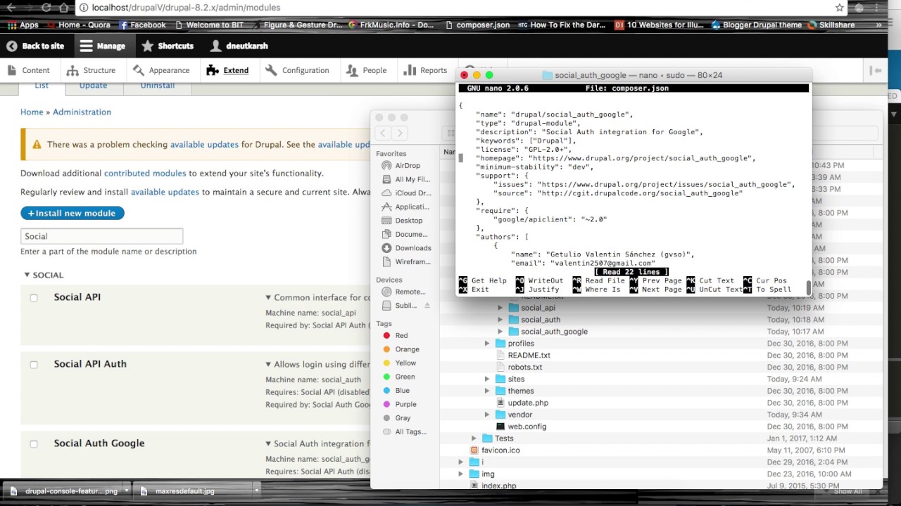 Social Auth Google Installation for Drupal 8