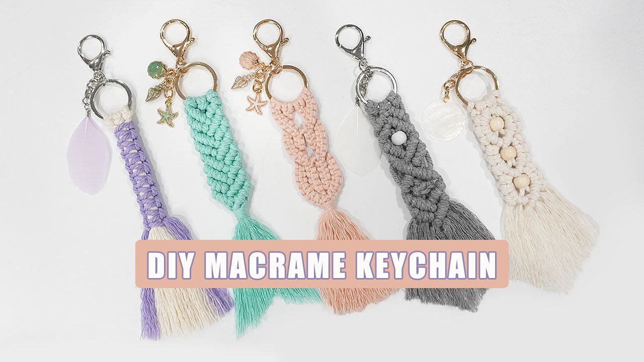 DIY Tutorial l How to make Macrame Keychains ?  5 Easy Beautiful Patterns