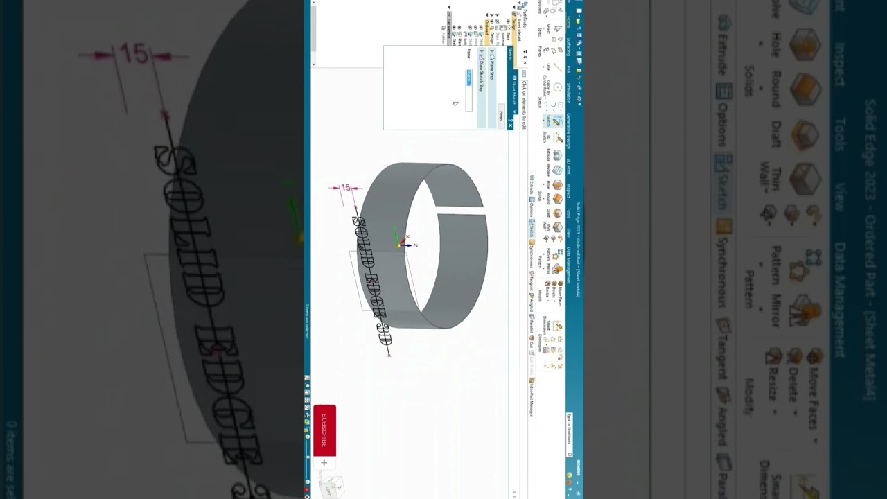 Solid Edge Circular Bend | Flat Pattern | 3D Wrap Text #solidedge #solidedgetutorials #metalworking