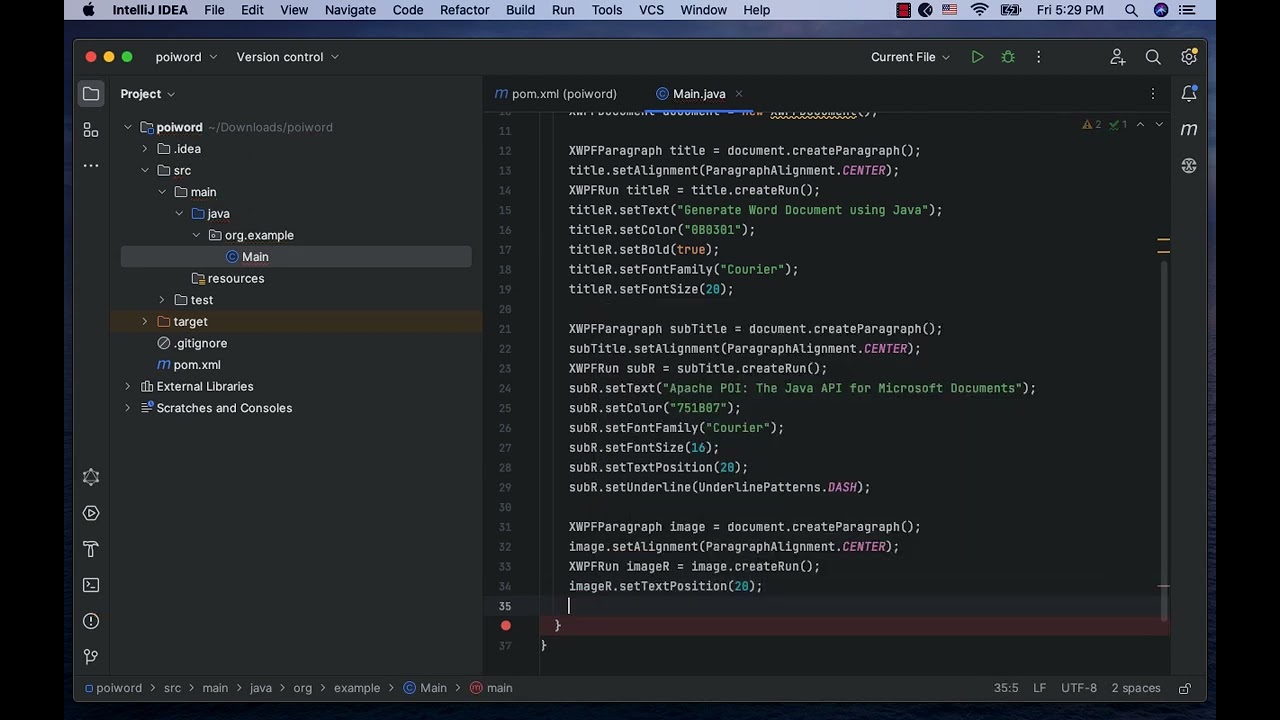 Creating Microsoft Word Document Using Java