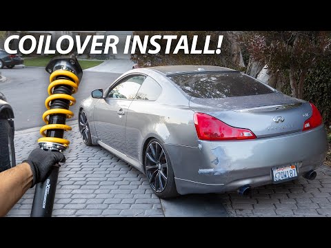 Installing Maxpeedingrods Coilovers on my G37 Coupe!