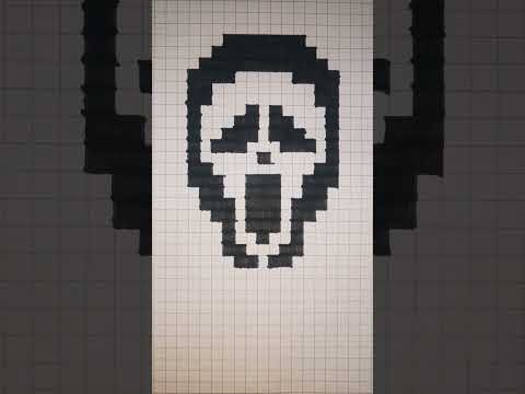 Ghost pixel art on grid paper | SAS Drawing #shorts #art #drawing