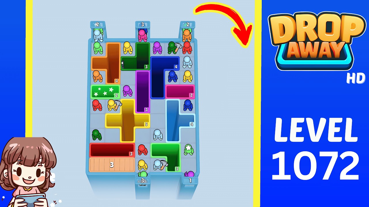 Drop Away Level 1072 Solution Walkthrough