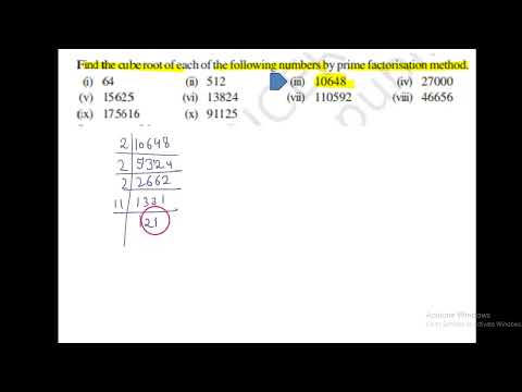find the cube root of each of the following numbers by prime factorisation method. 10648