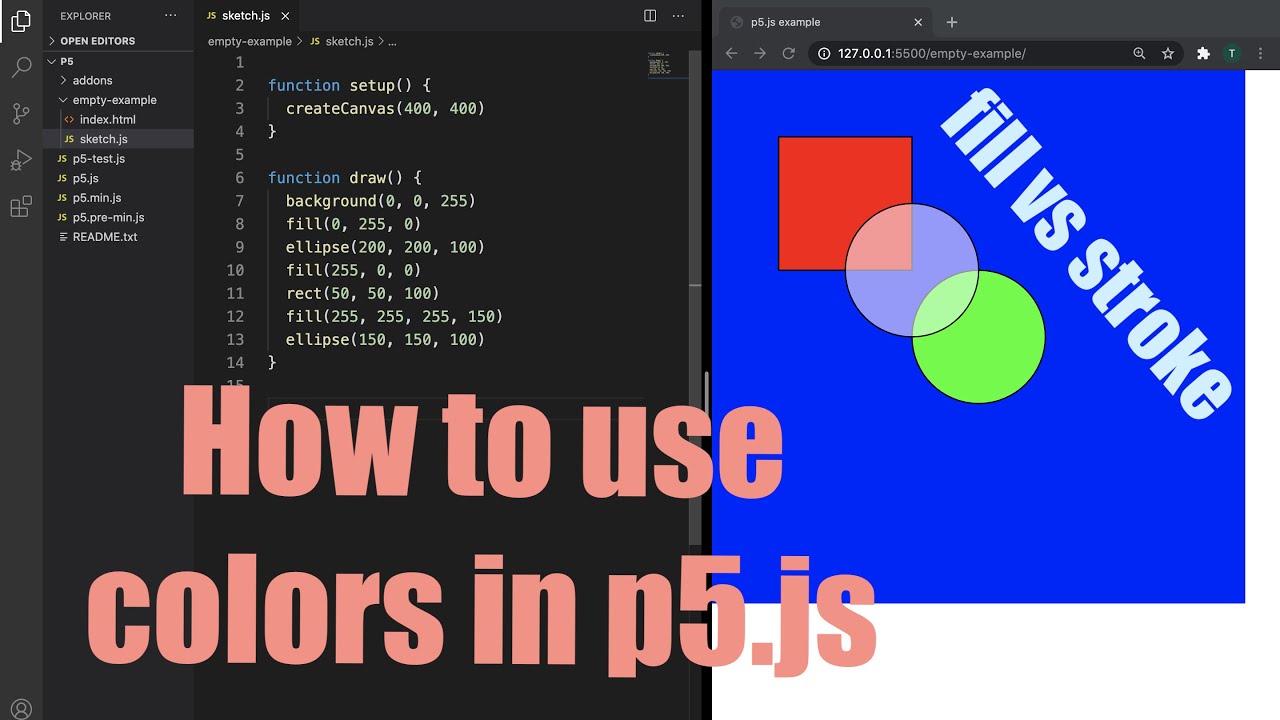 How to use colors in p5.js | tutorial #4