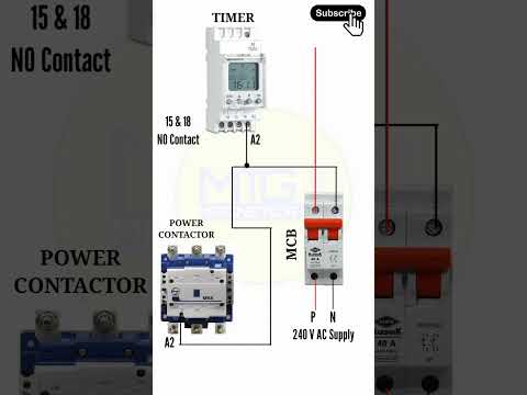 Digital Timer Connection || Timer Connection With Power Contactor #electrical #digitaltimer #drawing