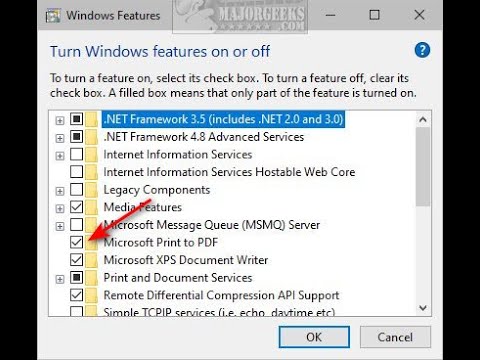 How to Add or Remove Microsoft Print to PDF
