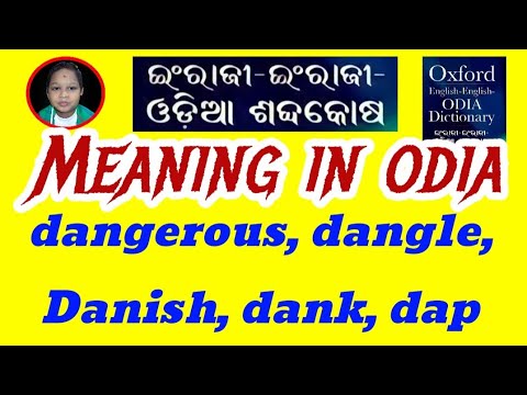 dangerous, dangle, Danish, dank, dap Meaning In Odia | Class 12th English Grammar In Odia