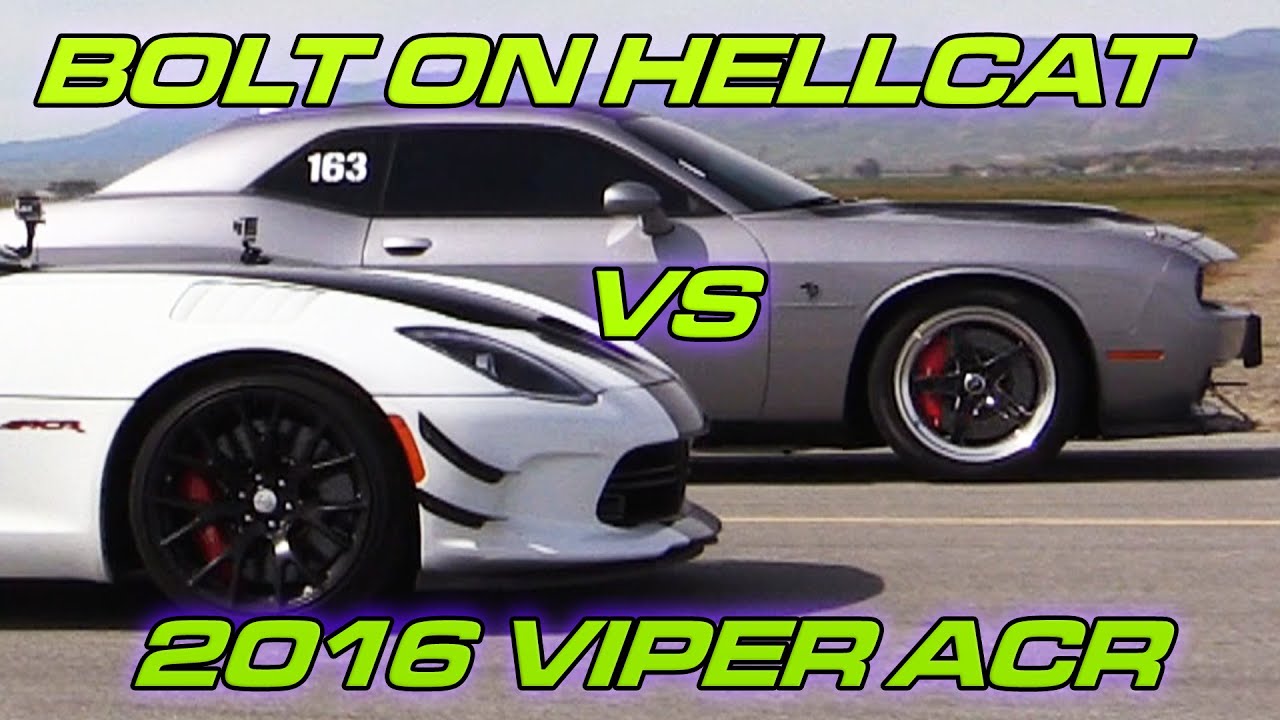 Tuned Challenger Hellcat vs. 2016 Viper ACR, the Mopar Drag Race ...