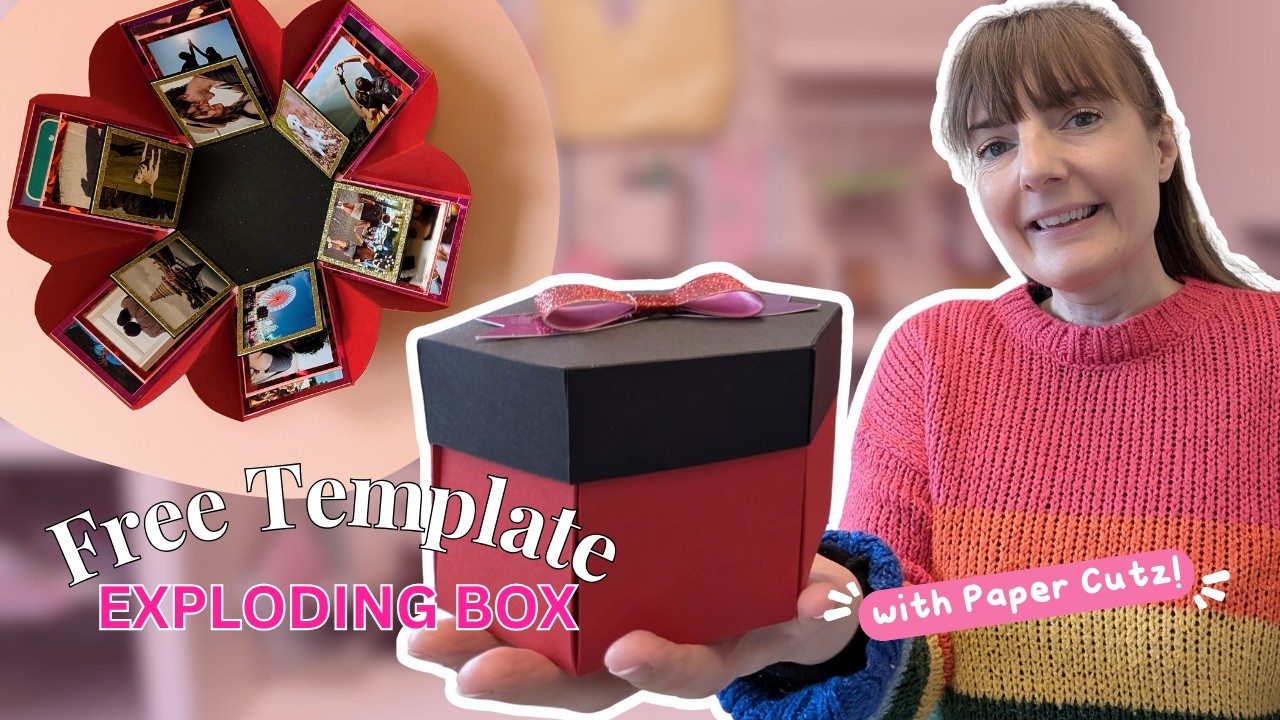 Free Exploding Photo Box Template | Valentine’s Gift DIY (Silhouette Cameo + Paper Cutz)