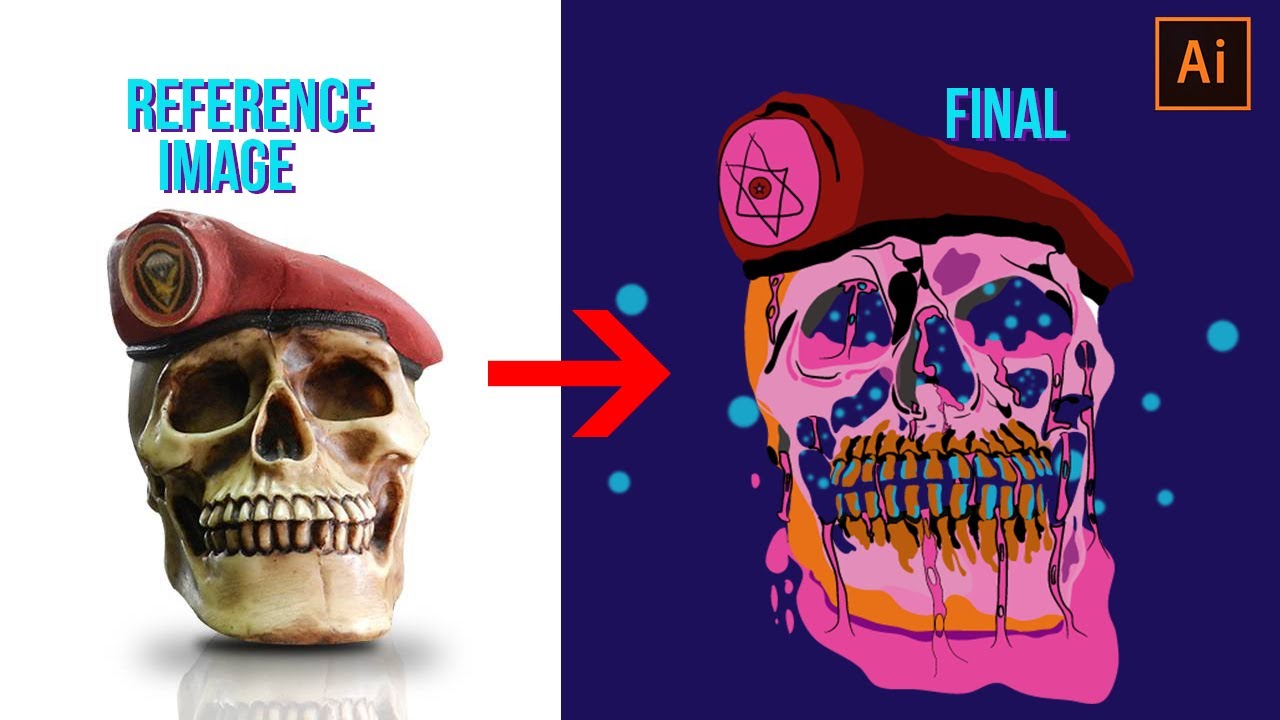 drawing skull Illustrator in Adobe illustrator CC