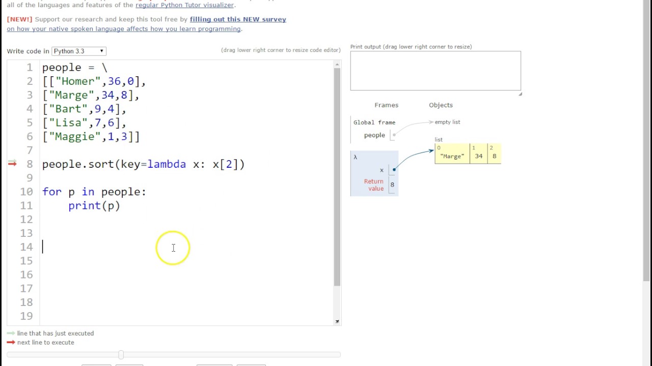 Sorting two dimensional lists in Python