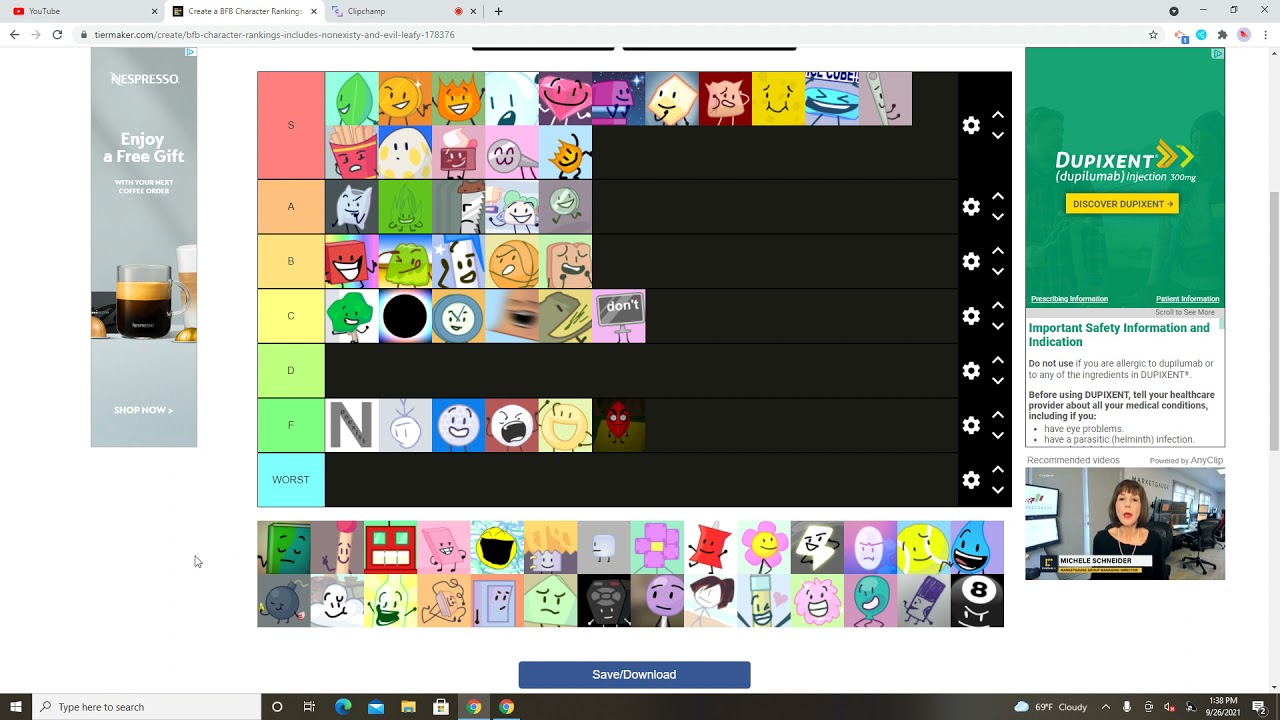 Tiermaker #6 BFB Contestants