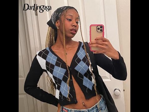 Darlingaga Cardigan Slim Y2K Vintage Buttons Basic Autumn Woman Sweaters 90s Pull Femme
