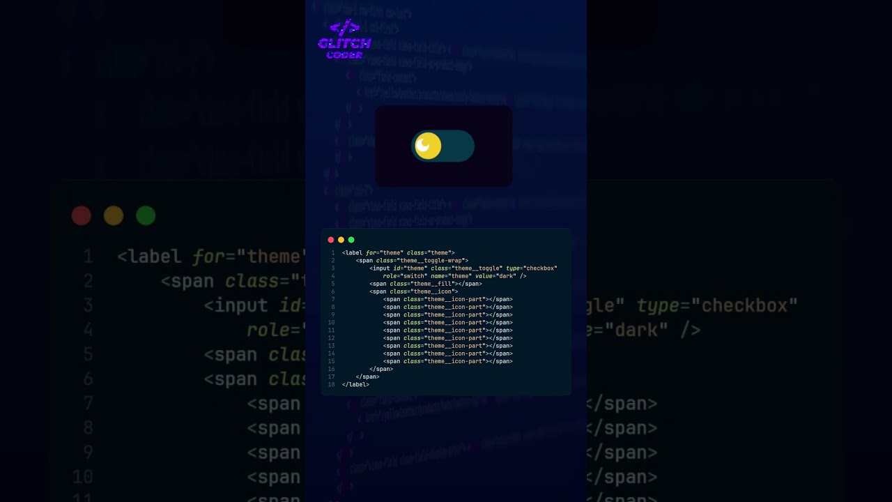 Toggle Switch Using HTML and CSS #coding #frontenddevelopment