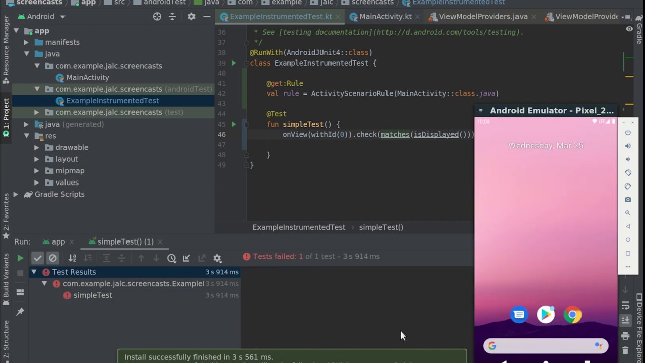Adding a simple UI Test using Espresso on Android (Screencast #2)