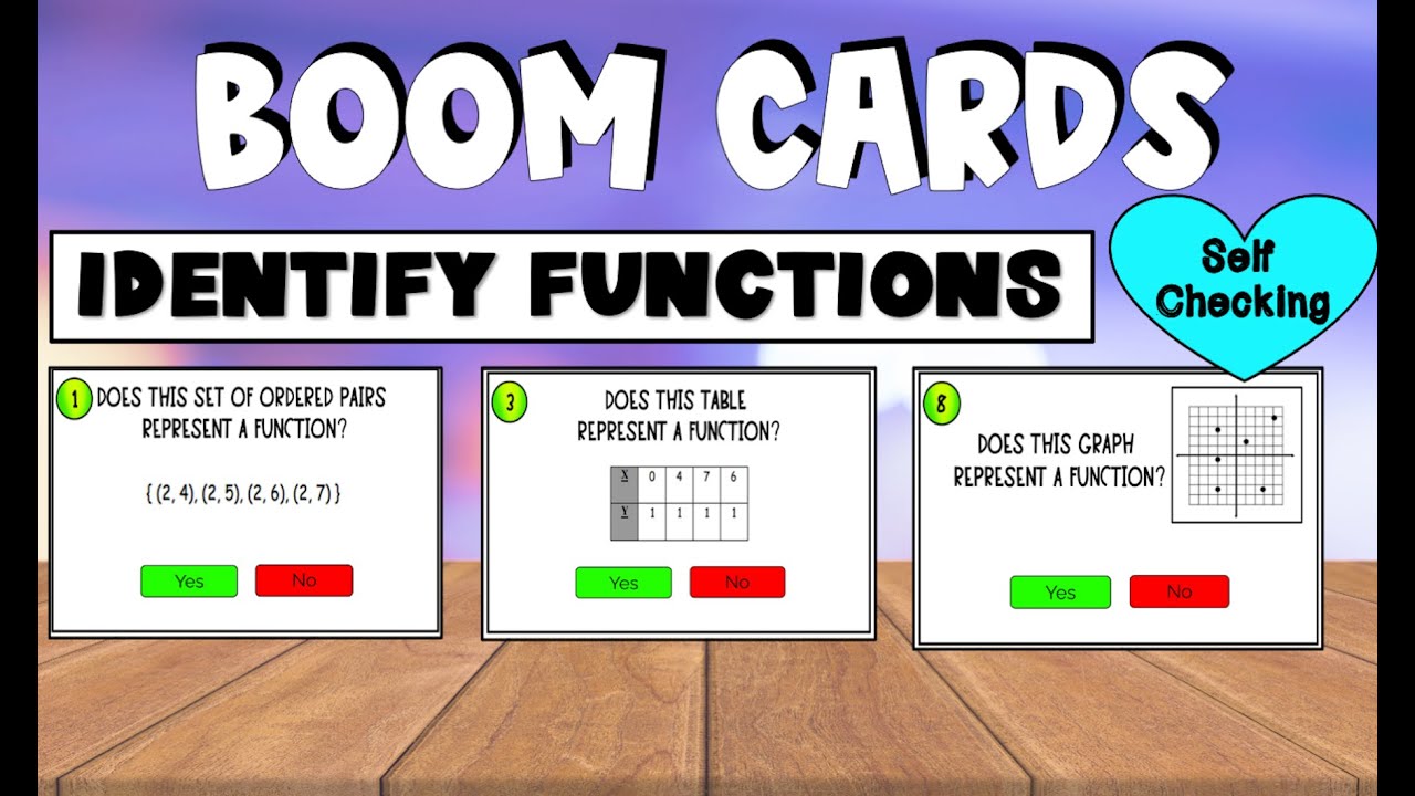 Identifying Functions Boom Cards Digital Math Activity