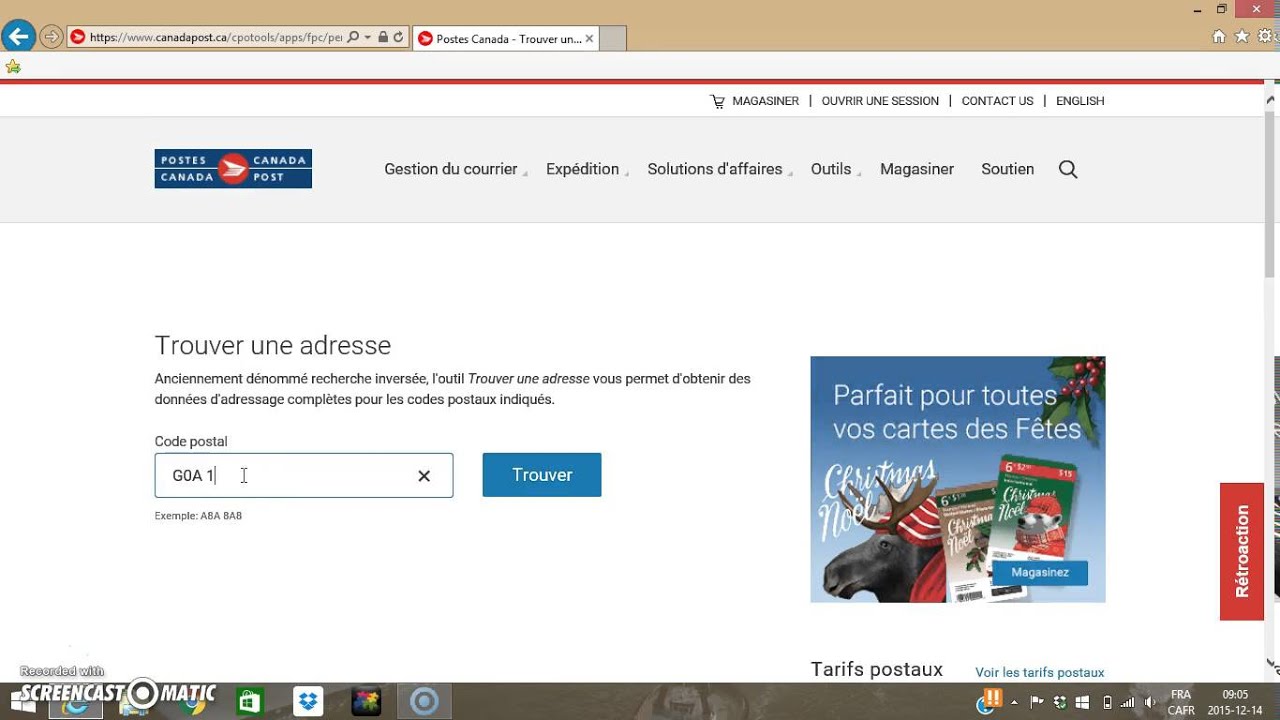 Trouver une adresse avec Poste Canada