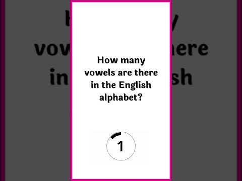 How many vowels are there in the English alphabet | Kids Quiz
