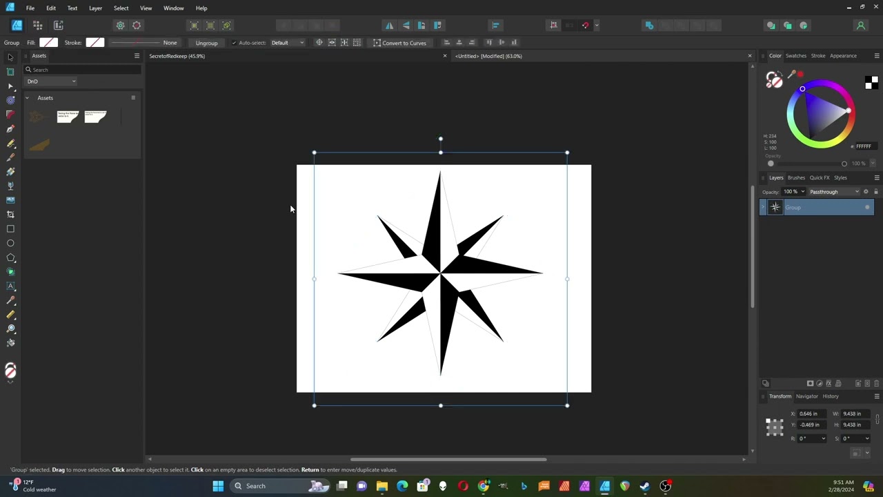 Creating a Compass Rose in Affinity Designer