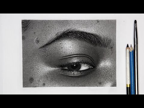 IMPROVE your SHADING with CHARCOAL || How to shade with charcoal || Eye & skin texture