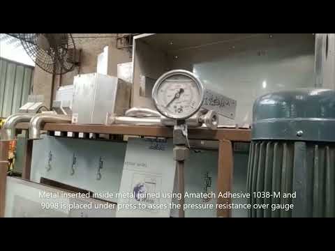 Amatech Adhesive 1038M and 9098 reverse pressure test