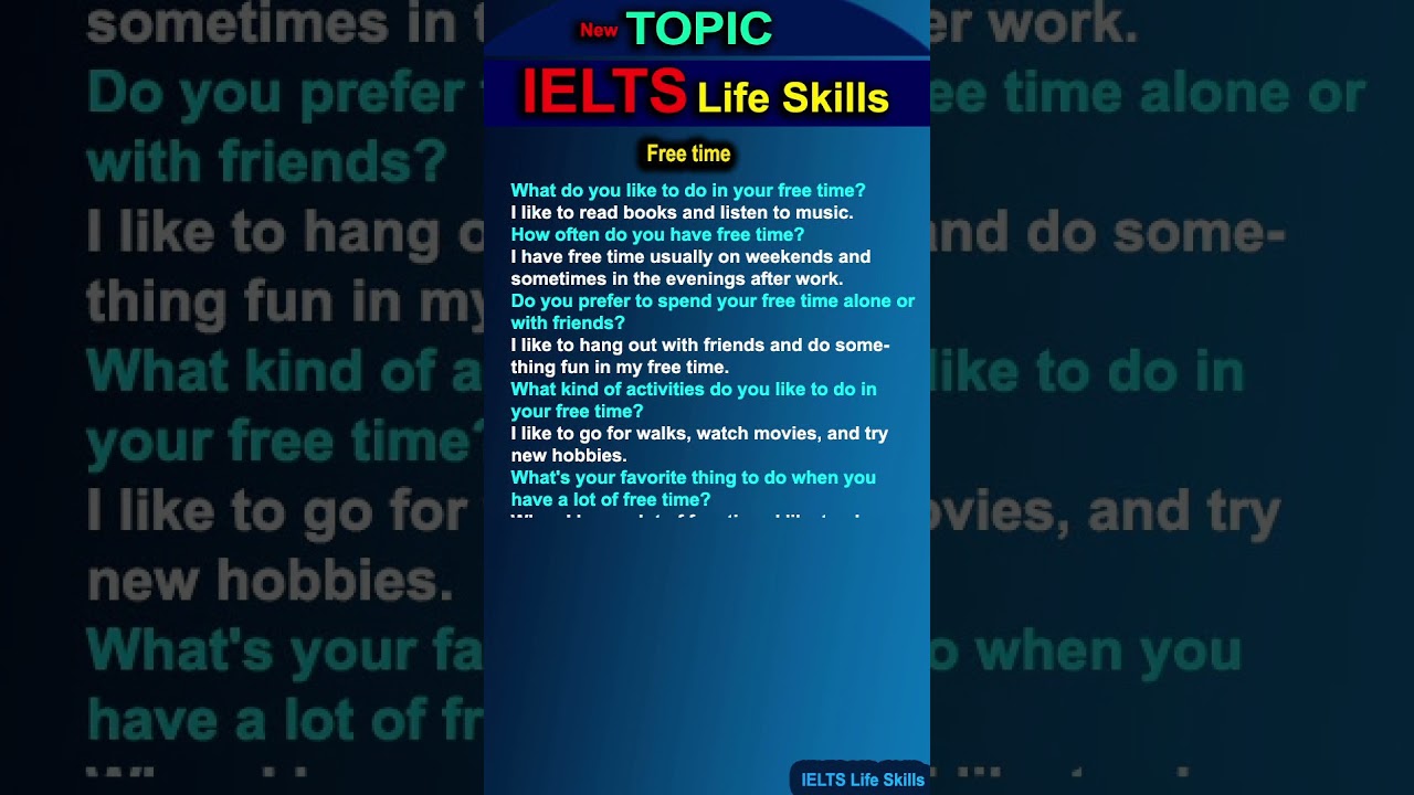 Free time - IELTS Life Skills