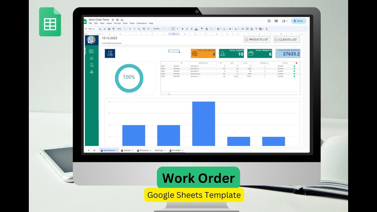 Work Order Management Template for Google Sheets