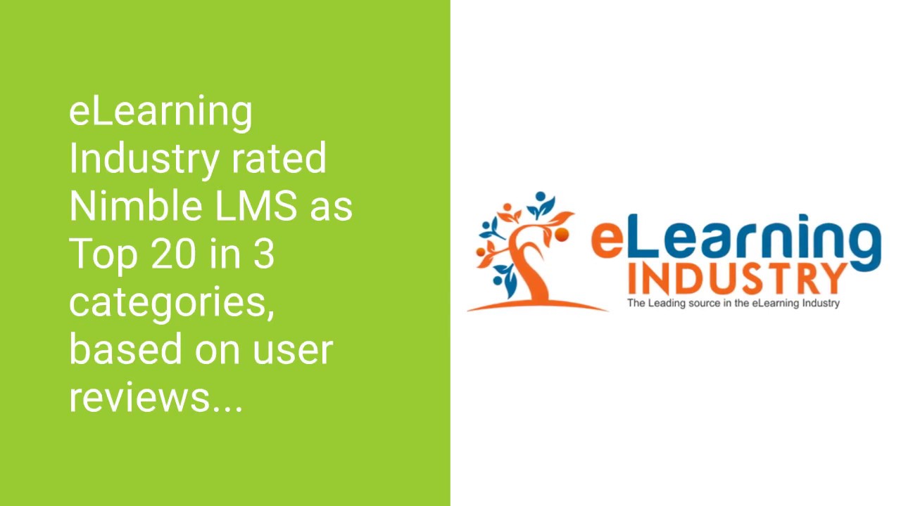 Nimble Elearning are eLearning Industry Top 20 LMS in 3 categories