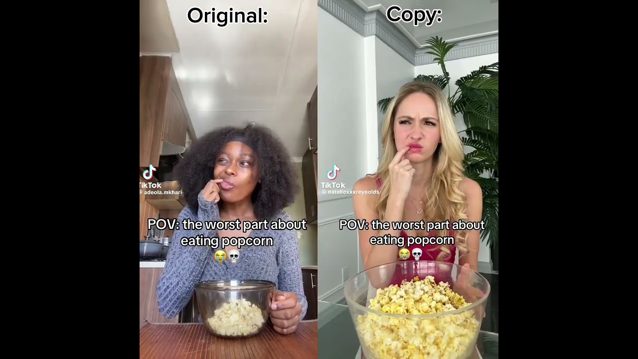Natalie coped this video a little TOO WELL... #nataliereynolds #popcorn # fyp #viral #duet #stolen