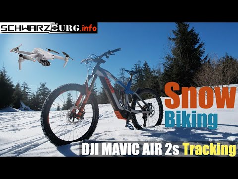 Cube Stereo Hybrid Snowbiking + DJI Mavic Air 2s tracking