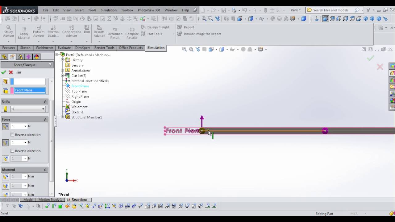 Calculate Beam Reactions Using SolidWorks