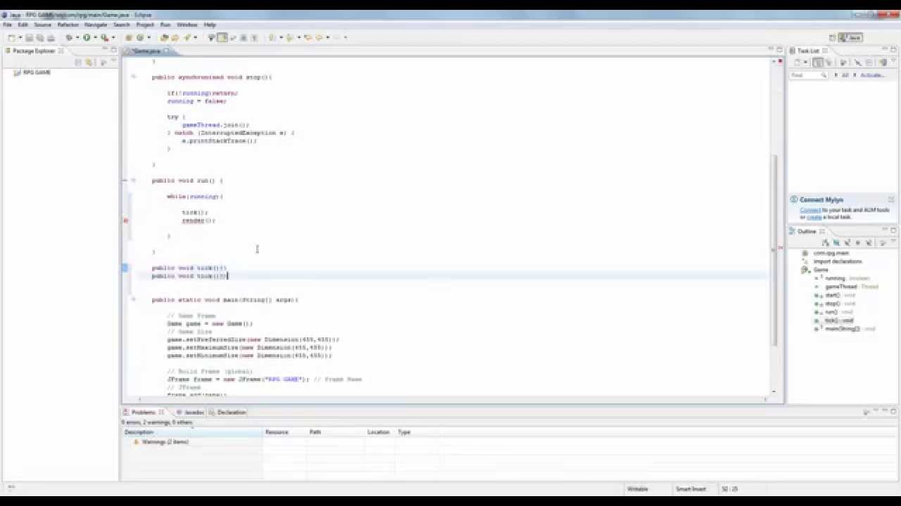 Java 2D Game Programming RPG Tutorial - Part 3 - Fix Bug & Create Game Loop
