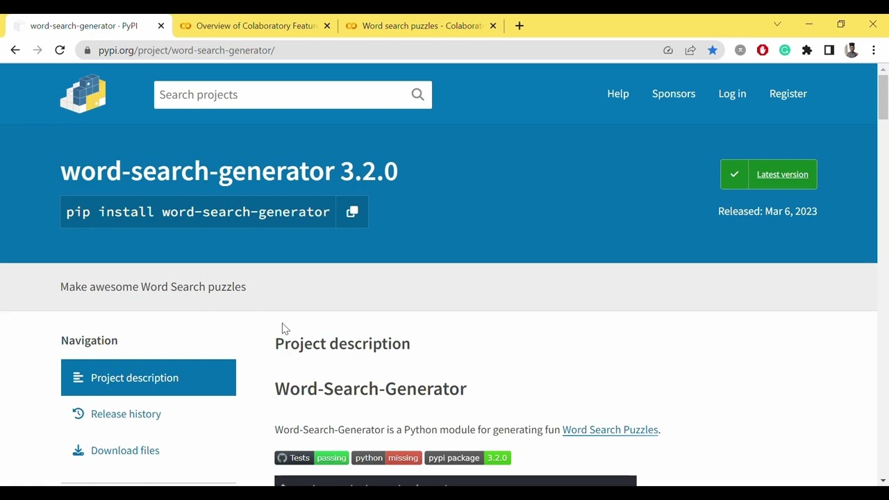 Creating Word Search Puzzle with Python