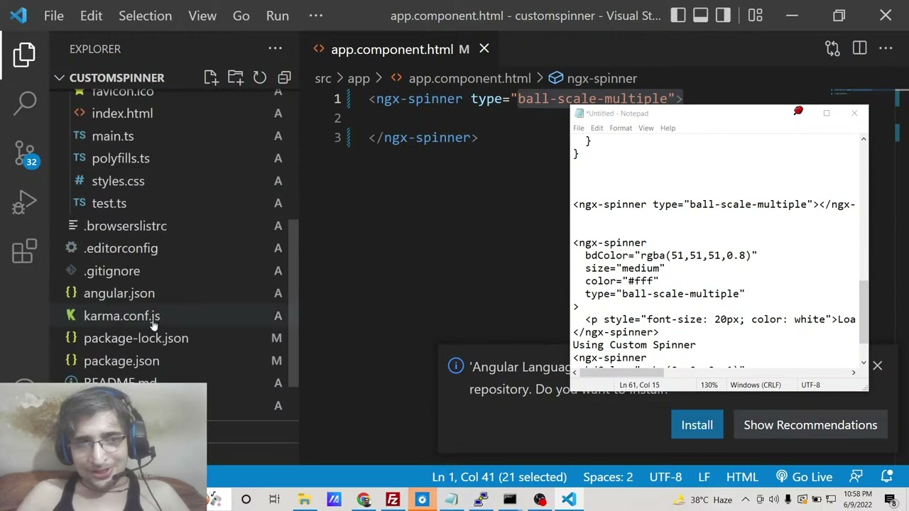 Angular 13 ngx-spinner Example to Show Loading Progressbar or Spinner Animation on Page Load in TS