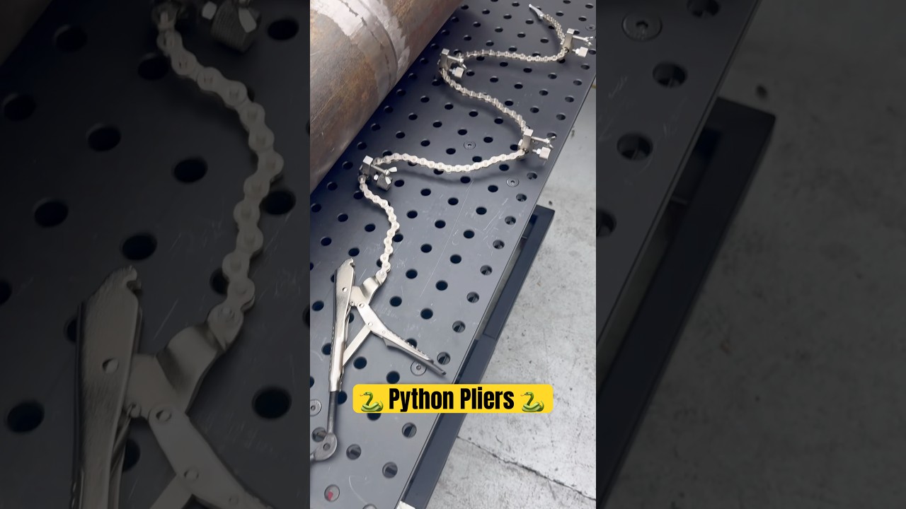 Python 🐍 Pipe Alignment Chain Pliers #welding #pipewelder #newtools