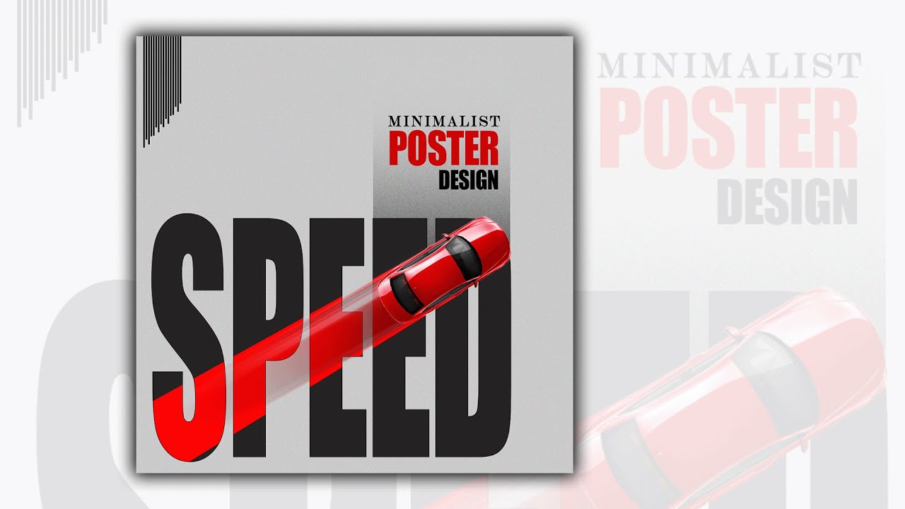Minimalist Speed Poster Design | Photoshop Tutorial for Beginners