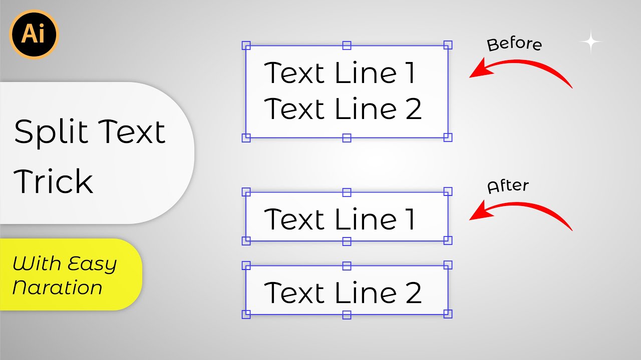 How to Split Text (Word Line) in Adobe Illustrator