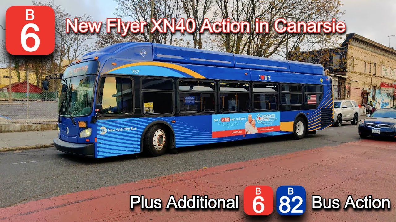 NYCT Bus: 2017 New Flyer XN40 on the B6 + More B6 & B82 Action @ Rockaway Parkway (L) Train Station