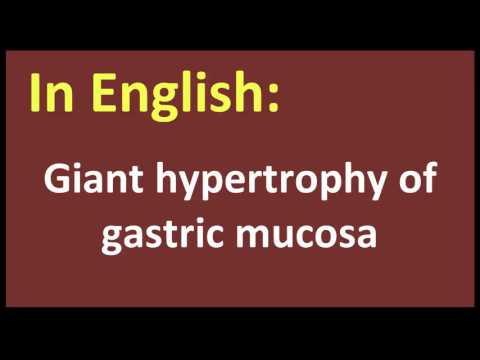 Giant hypertrophy of gastric mucosa spanish MEANING