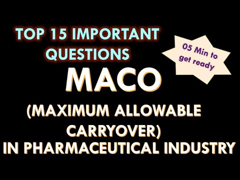 MACO calculation in pharmaceutical industry l Maximum allowable carry over in pharma industry