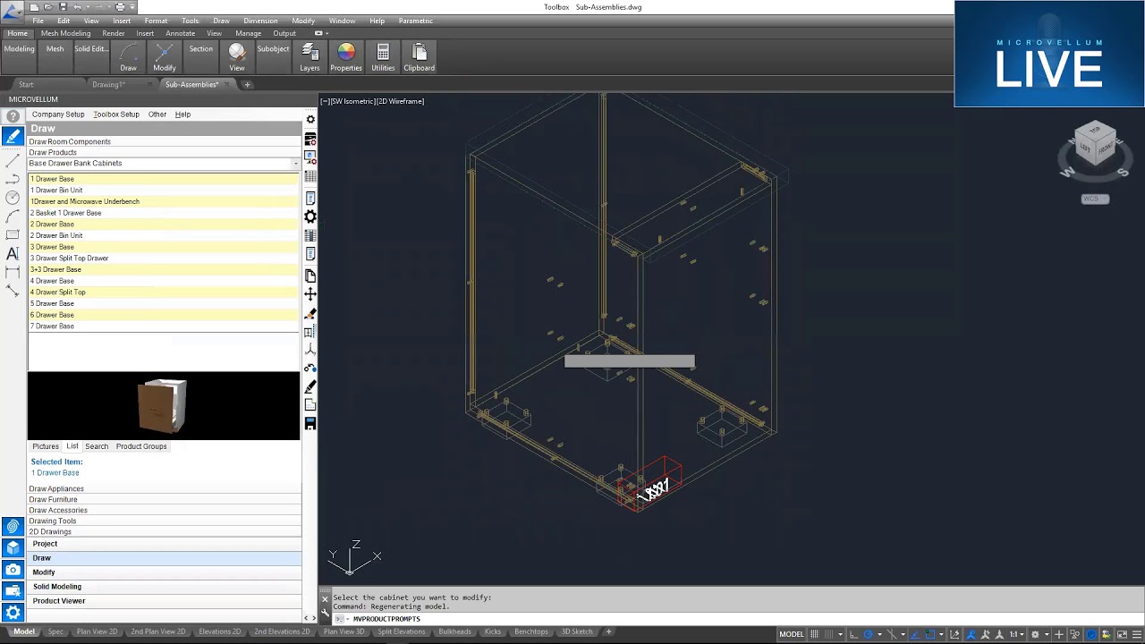 Microvellum LIVE - Creating Custom Subassemblies