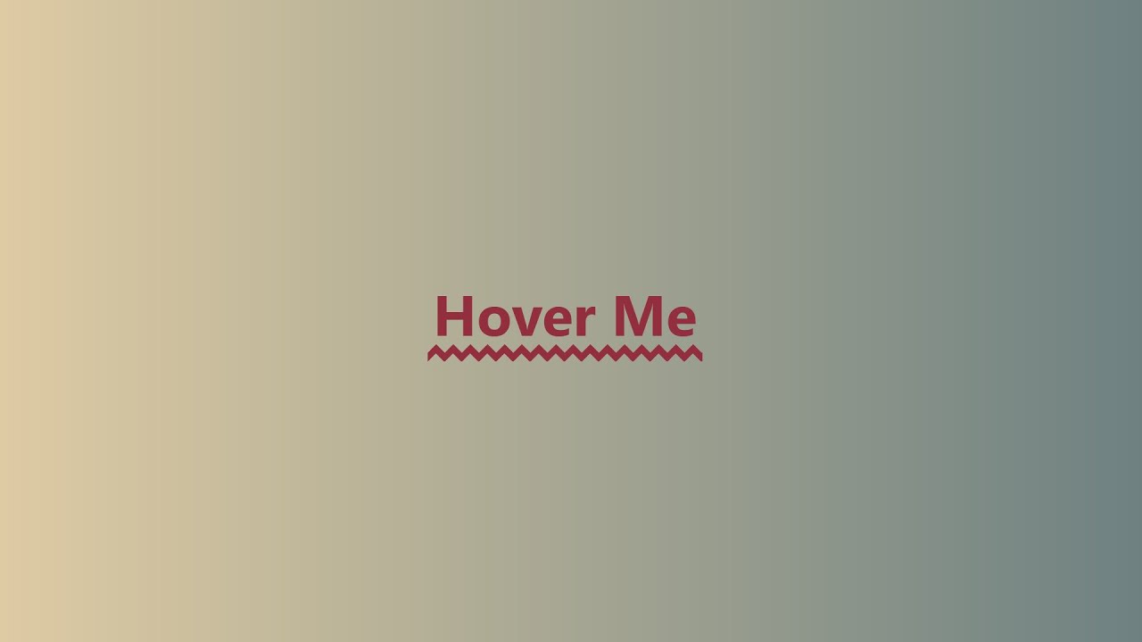 Simple Zig Zag Text Underline Animation (HTML & CSS)