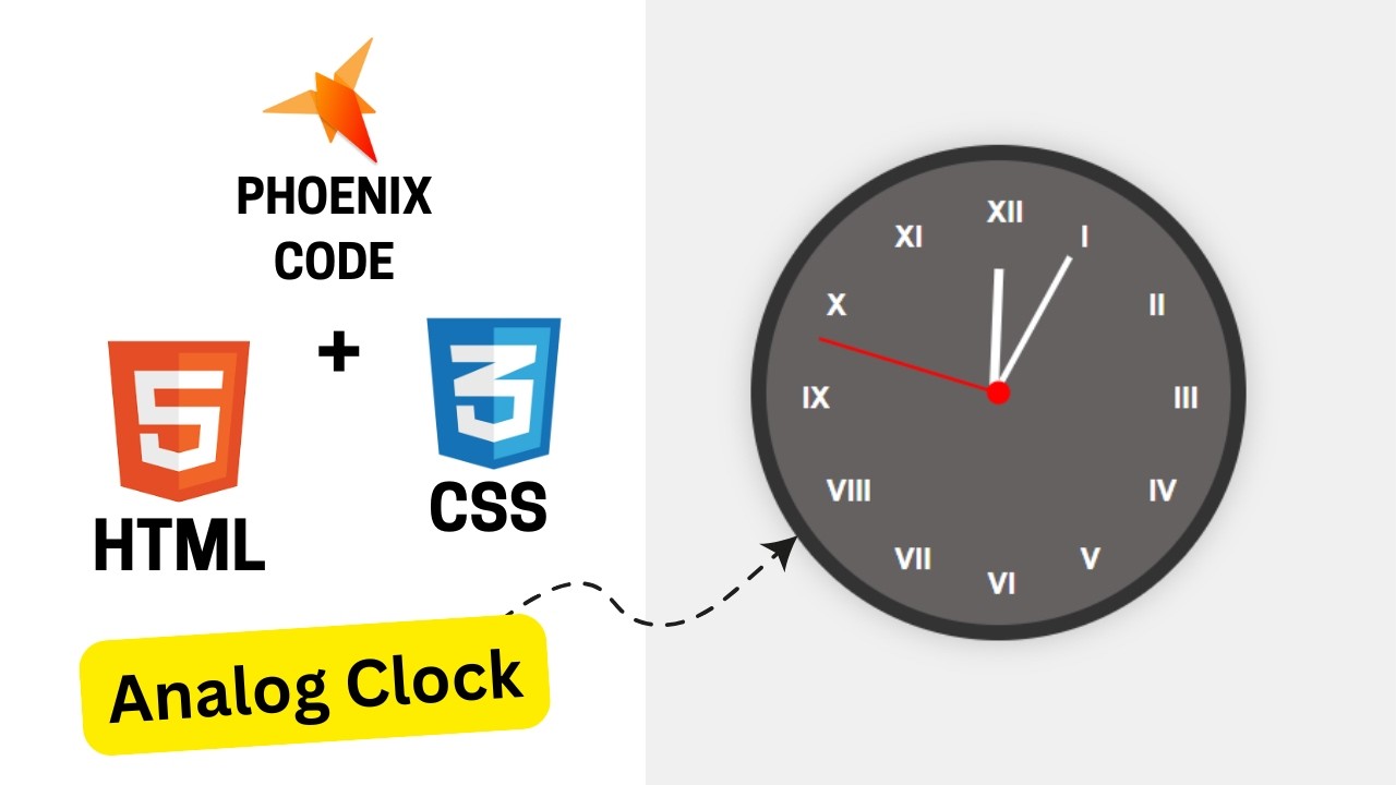 Analog Clock using ONLY HTML & CSS (No JavaScript!)